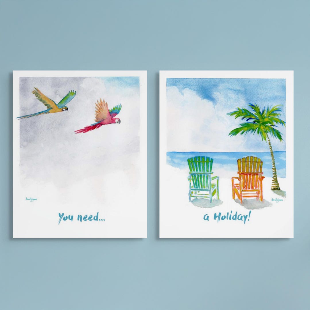 Buffett Inspired Set of 2 Art Prints Watercolor Prints. Set of 2 Prints ...