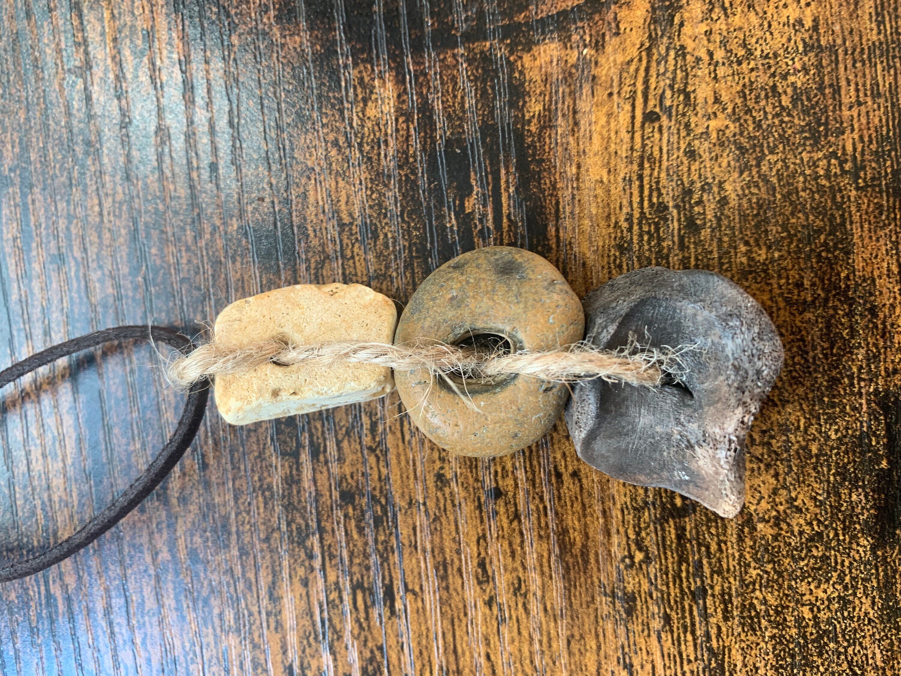 Bone and Hag Stone Necklace Witch's Hag Stone Jewellery Pagan Earthy ...