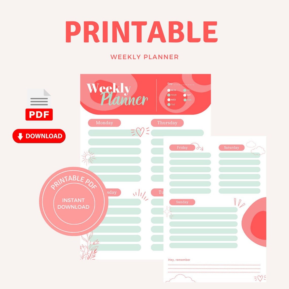 Digital Weekly Planner, Aesthetic Digital Journal, Goodnotes Journal ...