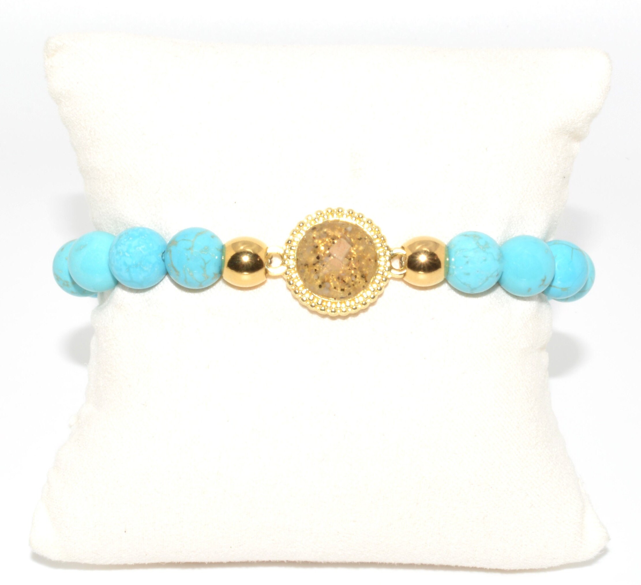 Turquoise Sand Bracelet | Custom Beach Sand Bracelet |stackable Stretch ...