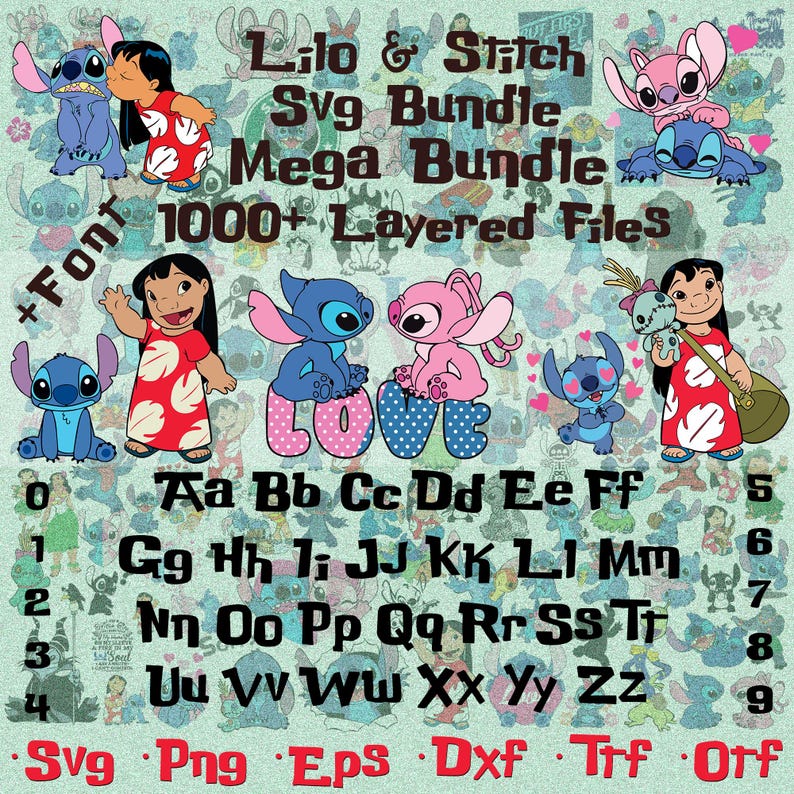 Lilo and Stitch SVG Bundle for Cricut PNG Sublimation, Stitch Cut Files ...