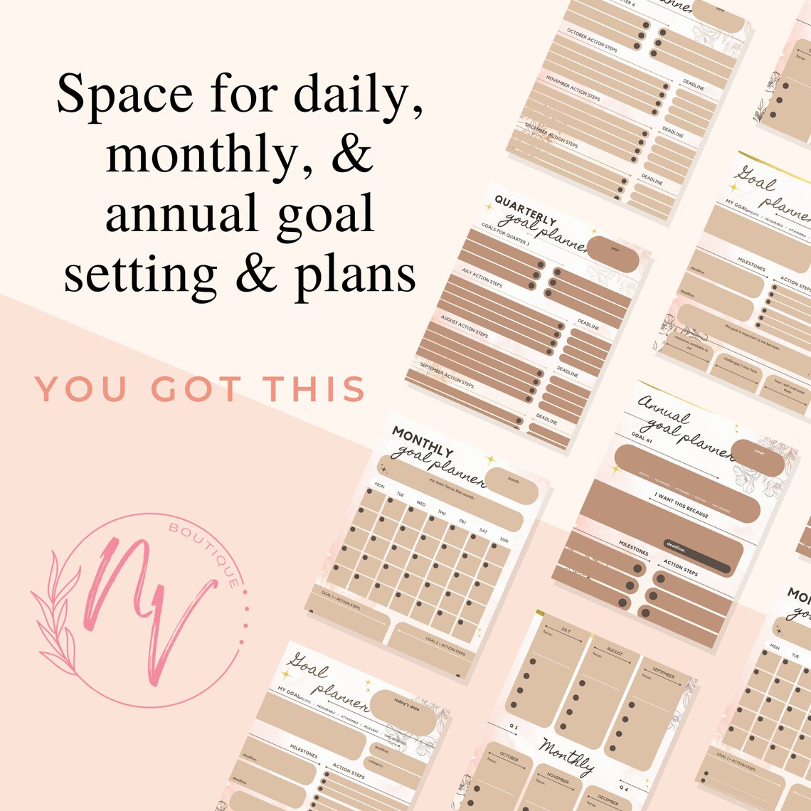 Goal Setting Planner - Digital Goal Tracker - Goal Setting Workbook ...