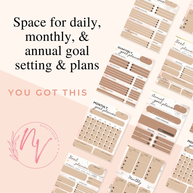 Goal Setting Planner - Digital Goal Tracker - Goal Setting Workbook ...