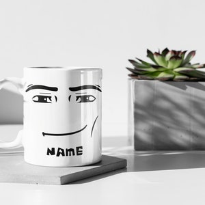 Personalized Roblox Man Face Mug, Roblox Man Face, Gaming Mug, Gamer ...