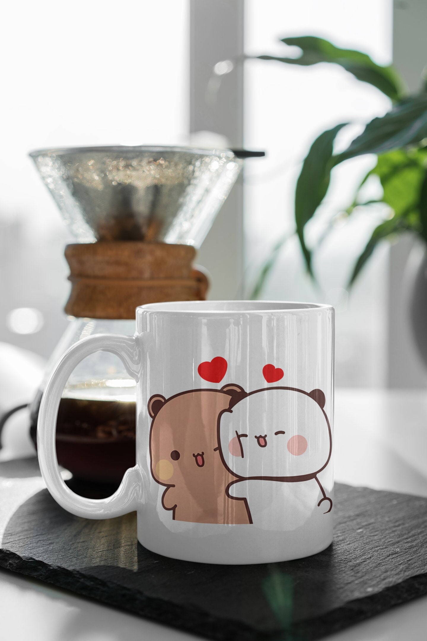 Bubu and Dudu Coffee Mug Love Heart Cute Cartoon Pet Love Hug Panda ...