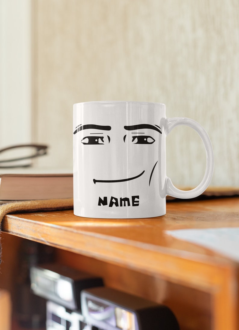 Personalized Roblox Man Face Mug, Roblox Man Face, Gaming Mug, Gamer ...