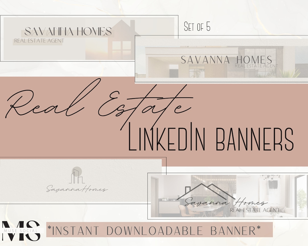 Modern & Minimal Real Estate Linkedin Banner Templates for Professional ...