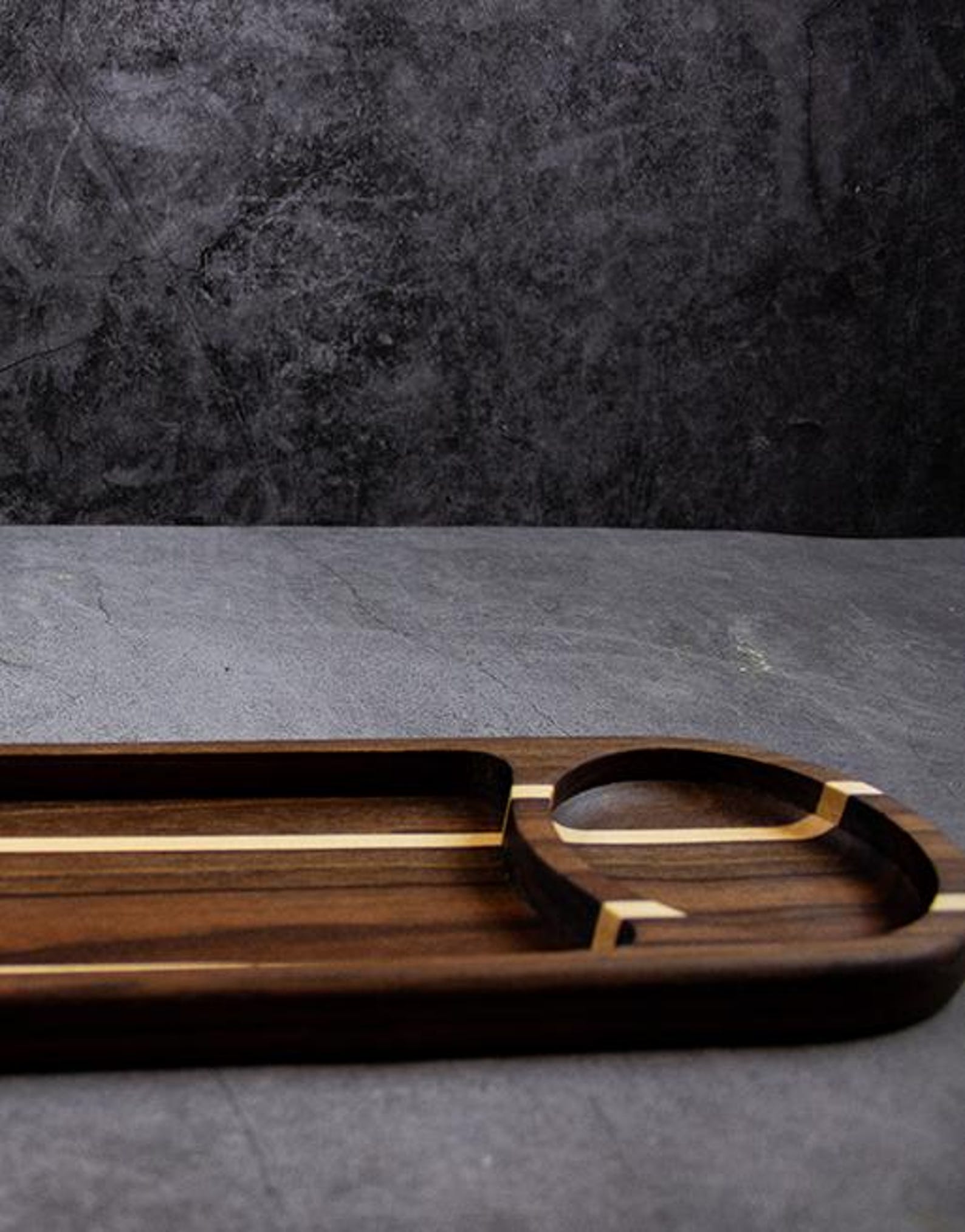 Handcrafted Walnut Serving Platter – Modern Design With Dip Holder ...