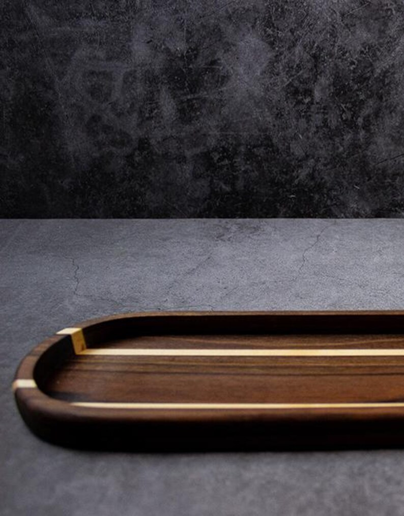 Handcrafted Walnut Serving Platter – Modern Design With Dip Holder ...