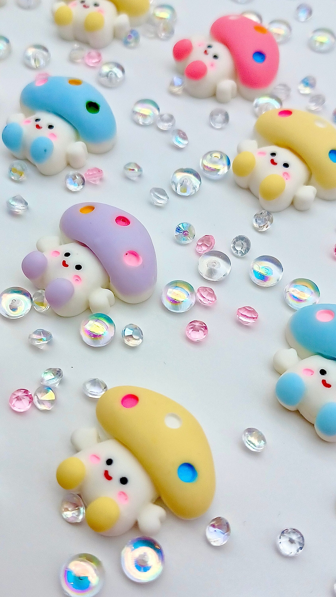 Assorted Kawaii Mushroom Cabochons | Bright Mushroom Charms | Cute ...