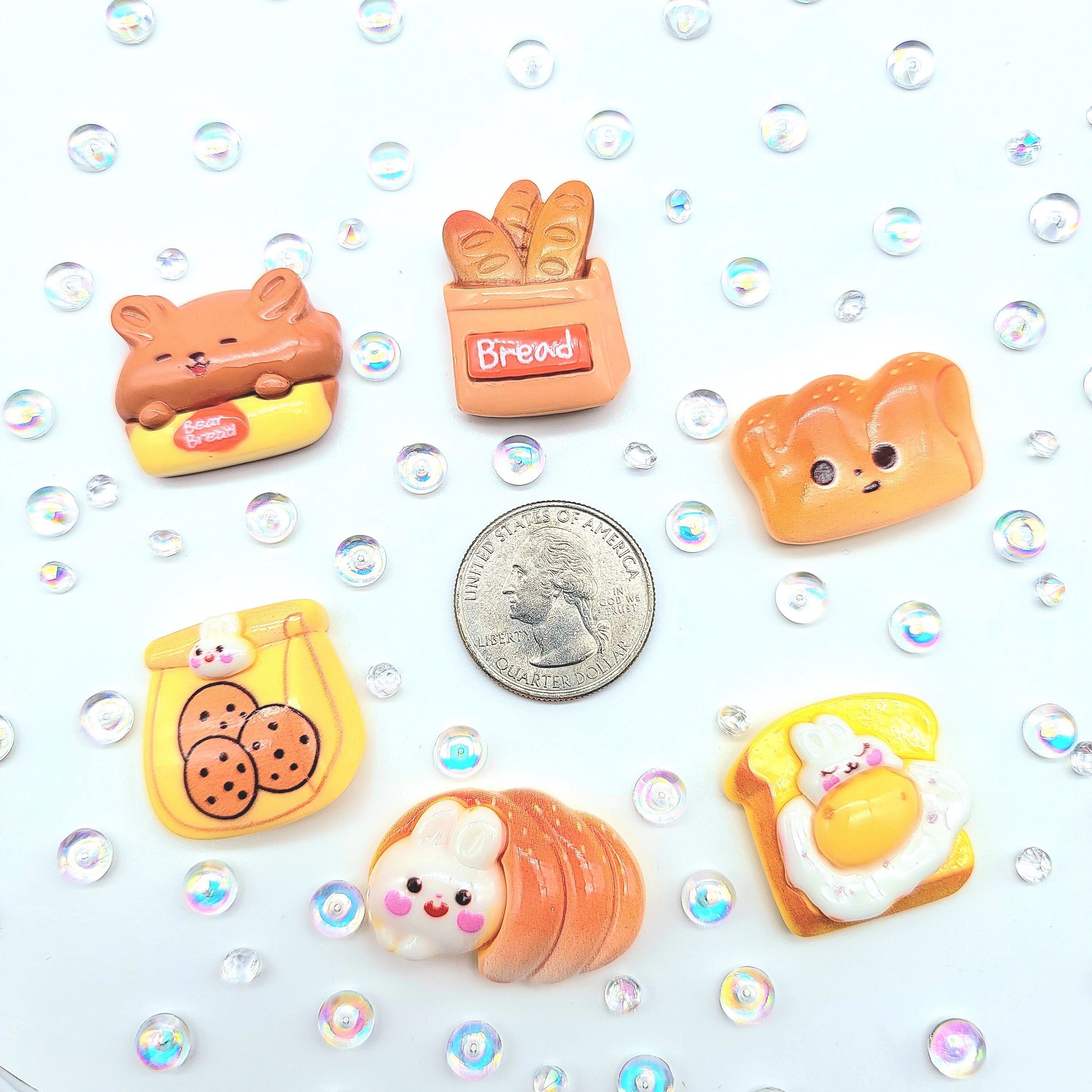 Cute Assorted Bread-bakery Cabochons Kawaii Bread-bakery Charms Cute ...