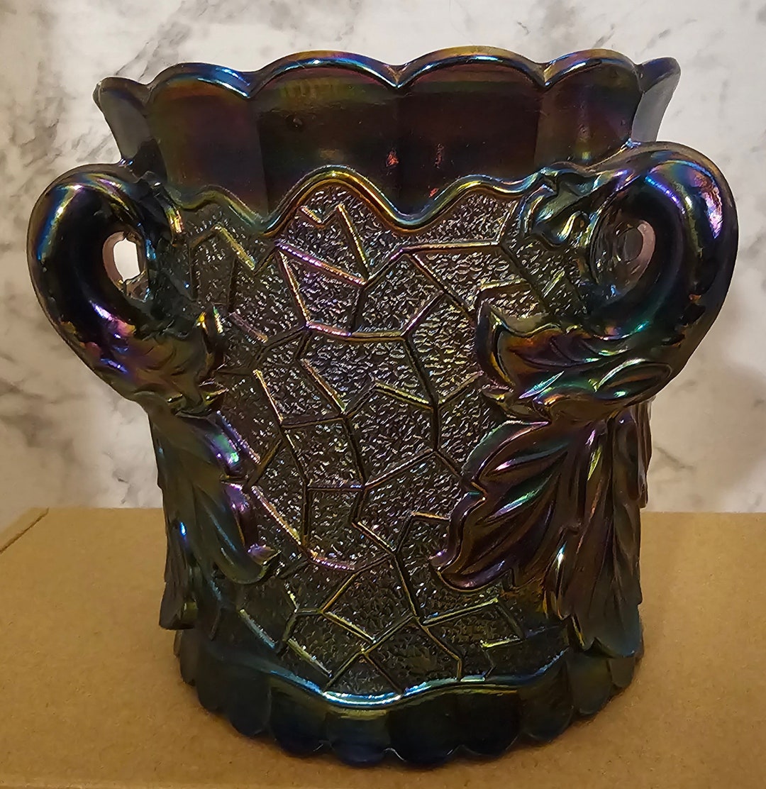 Vintage Beautiful Carnival Glass Dugan Maple Leaf Candy or - Etsy