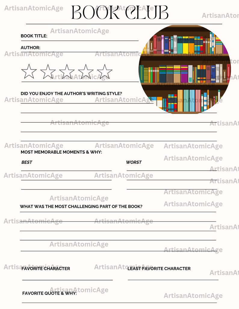 Book Club Kit (digital Download) - Etsy