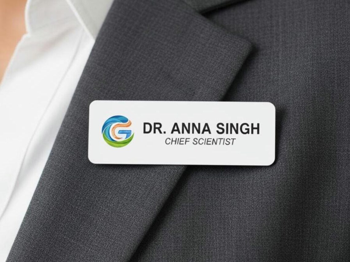 Custom Logo Name Tag: Full-color Badge for Employees and Events - Etsy
