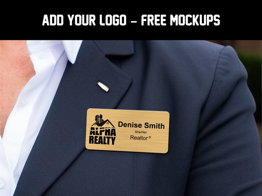 Engraved Realtor Name Tag With Logo – Custom Badge for Real Estate ...