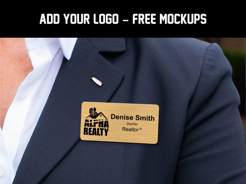 Engraved Realtor Name Tag With Logo – Custom Badge for Real Estate ...