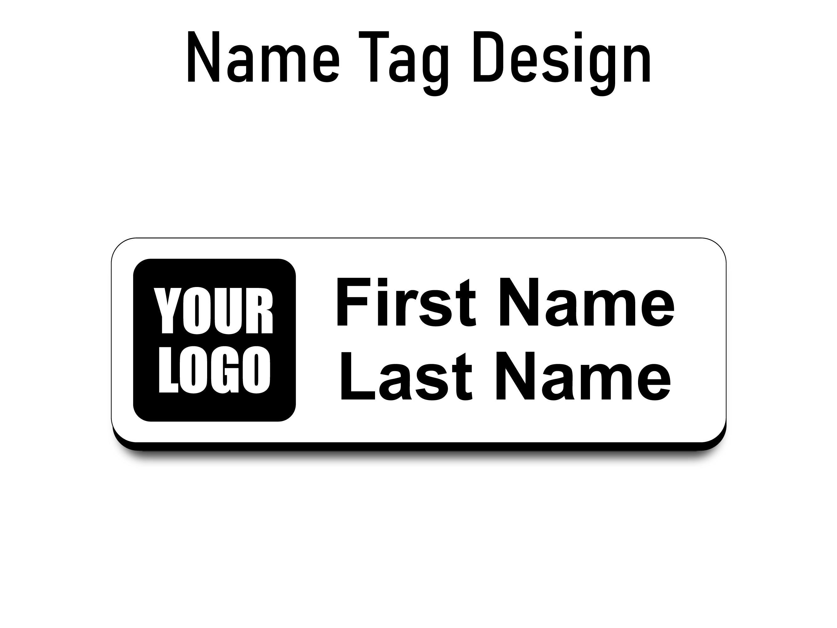 Custom Engraved Name Tag: Logo & Name, Magnetic or Pin Fastener - Etsy