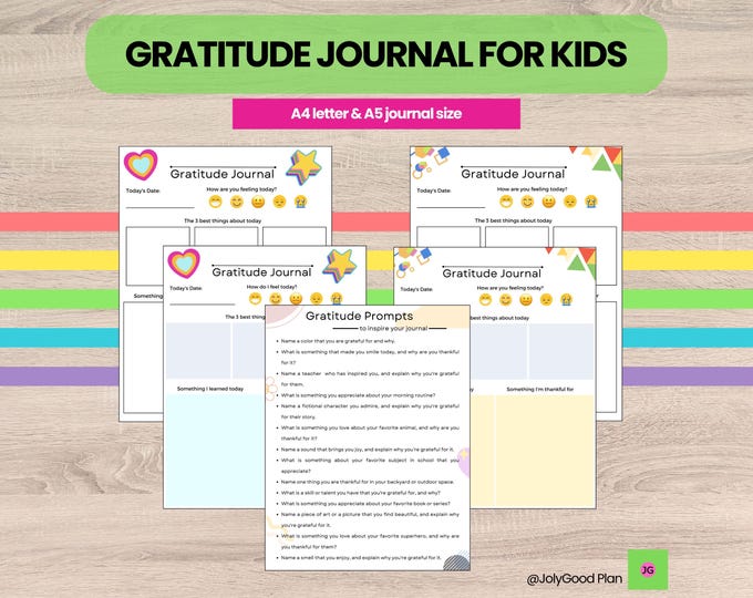 Gratitude Journal for Kids With Prompts | Printable PDF | Instant ...