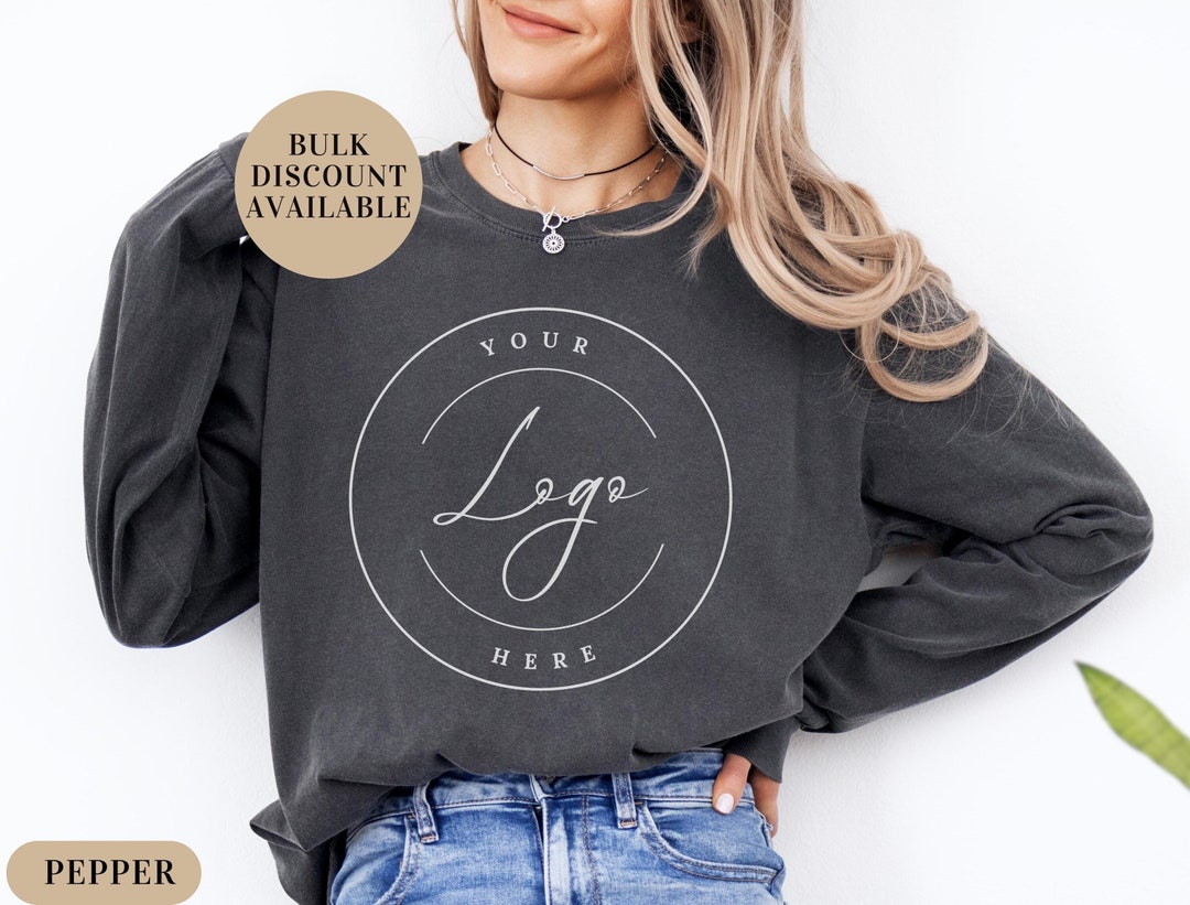 Business Logo Long Sleeve Shirt, Personalized Company Long Sleeve Shirt ...