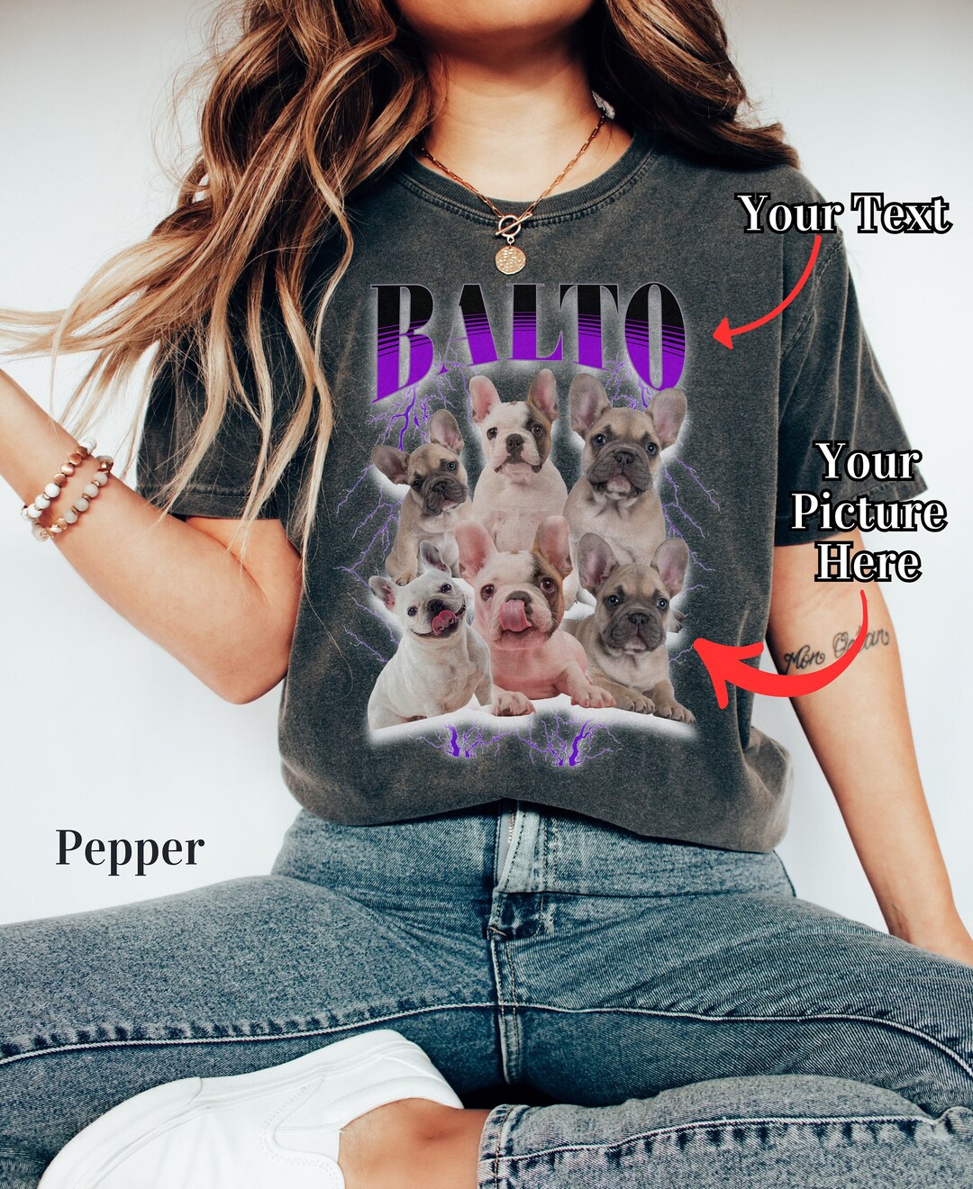 Dog Bootleg Retro 90's Tee, Custom Pet Shirt Pet Photo, Custom Retro ...