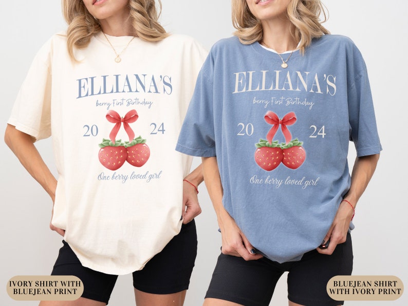Berry First Birthday Family Matching T-shirt, Custom Strawberry Shirt ...