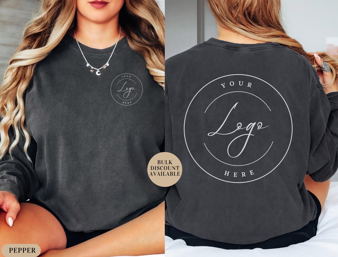 Business Logo Long Sleeve Shirt, Personalized Company Long Sleeve Shirt ...