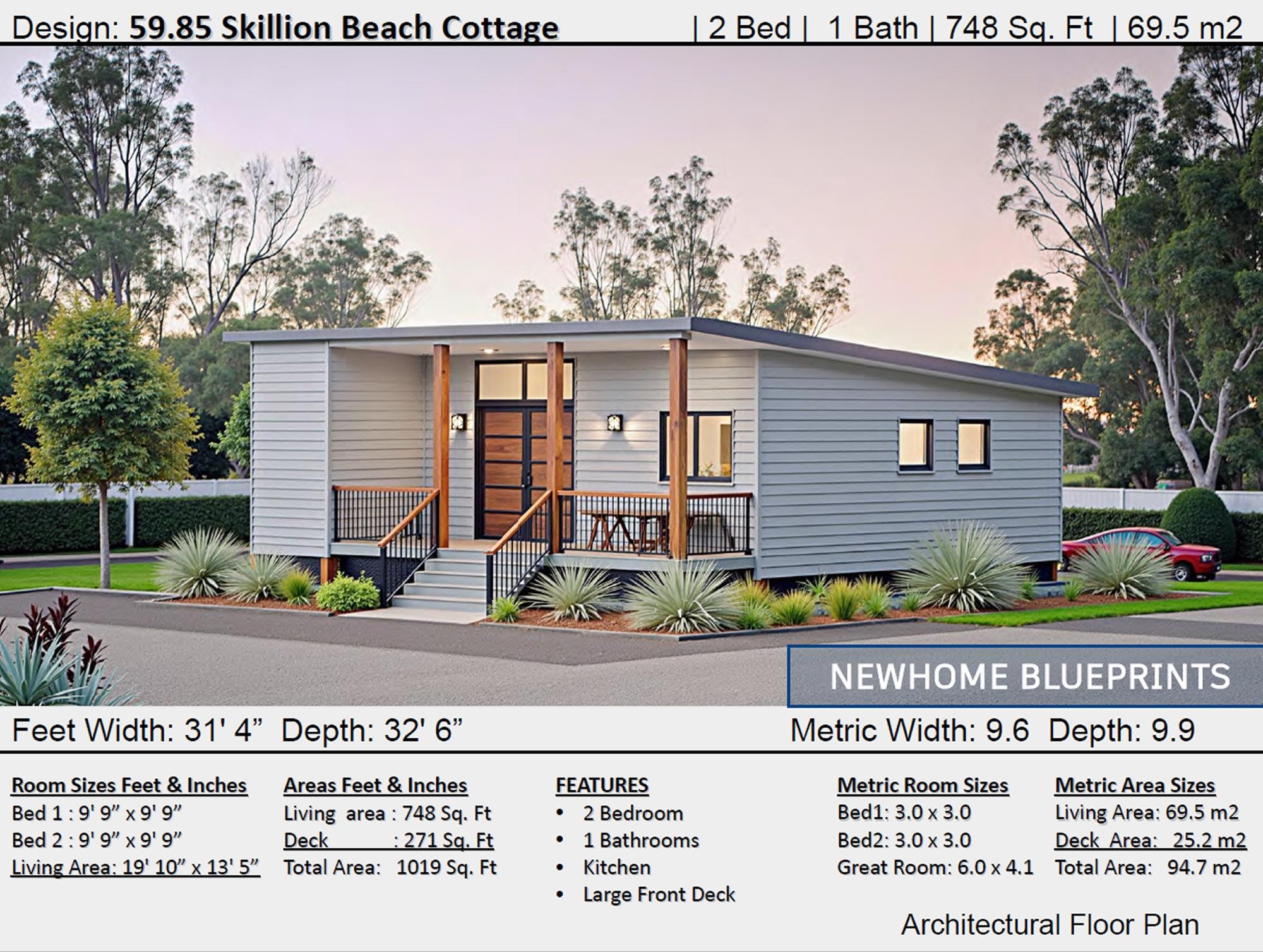 House Plan#59.85 Skillion: Modern Granny Flat - Small and Tiny Home ...
