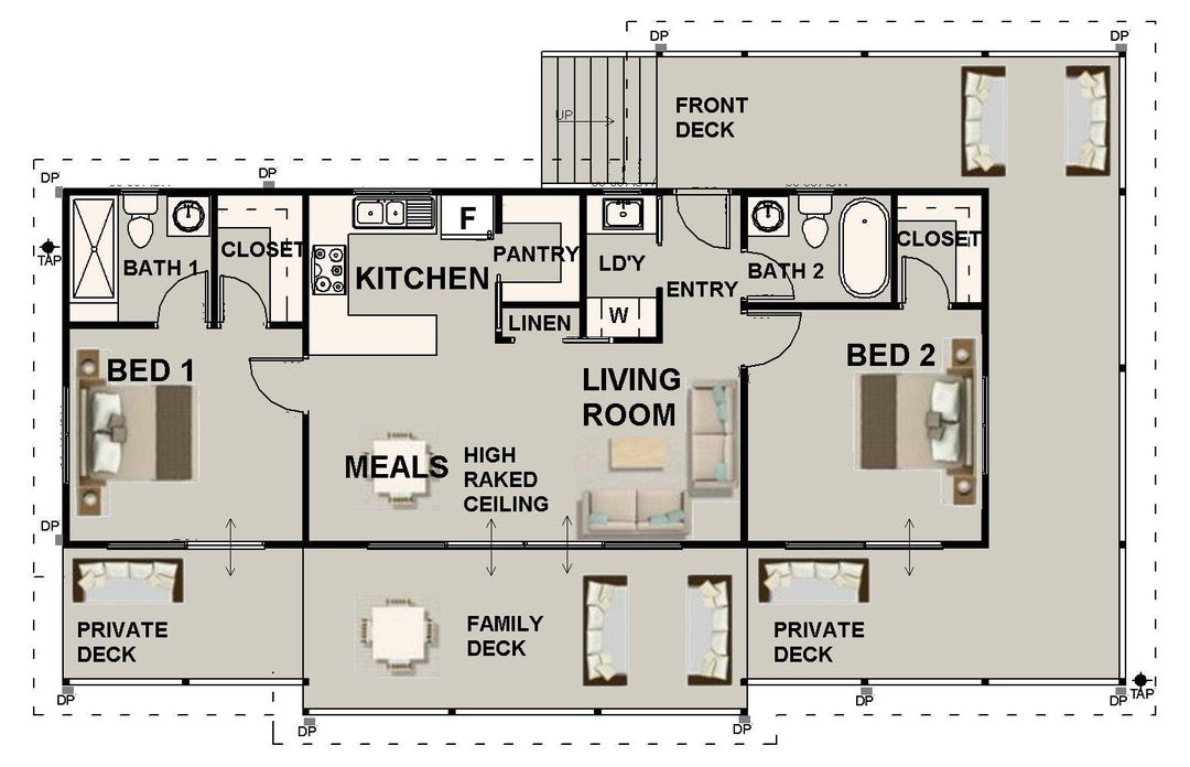 House Plan#139.9 David:charming 827 Sq. Ft. Granny Flat - Cozy 2 ...