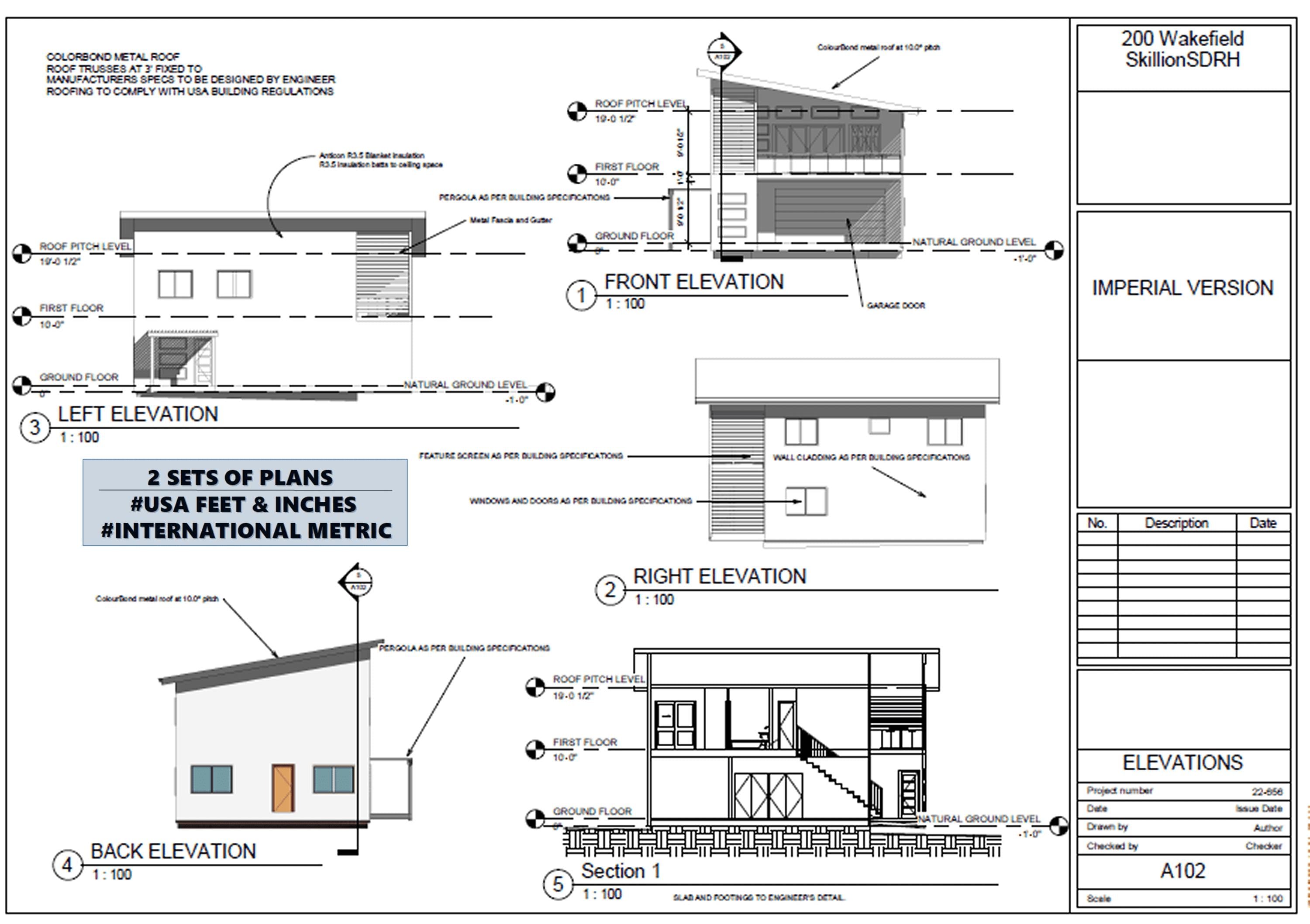 WAKEFIELD Skillion-sd House Plan #200 – Modern 2-bed + Office Garage ...