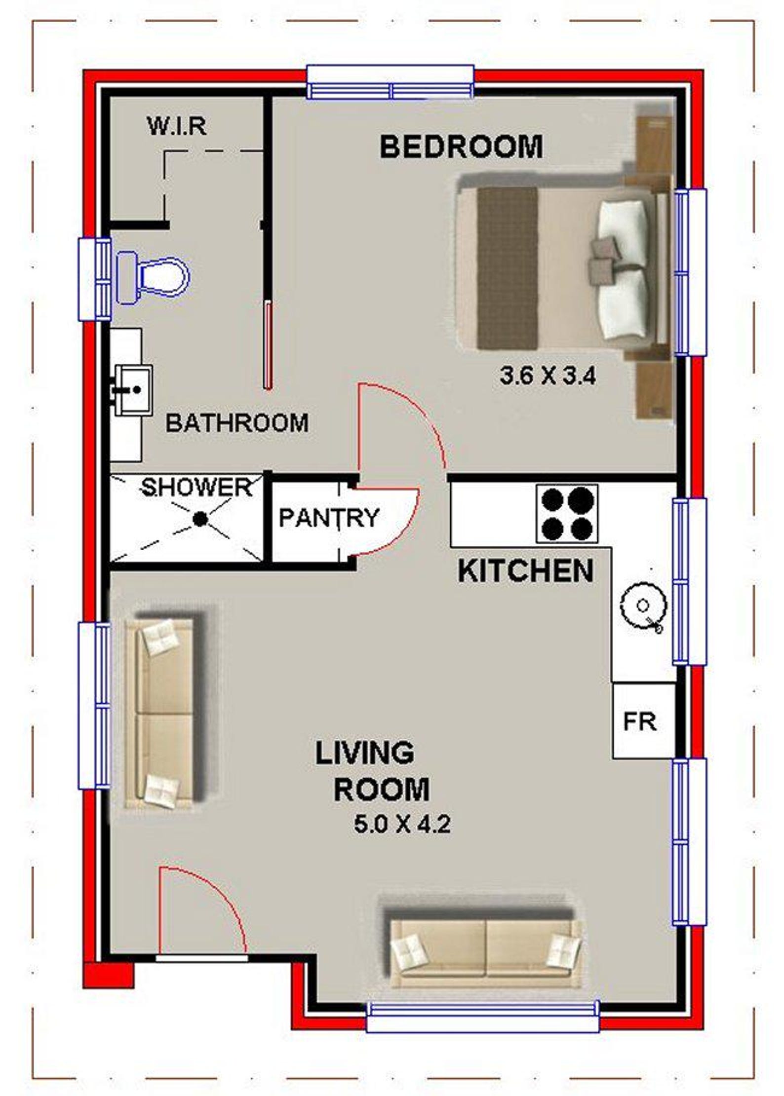 Compact House Plan Perfect for a Guest House or Tiny Home - Etsy Canada