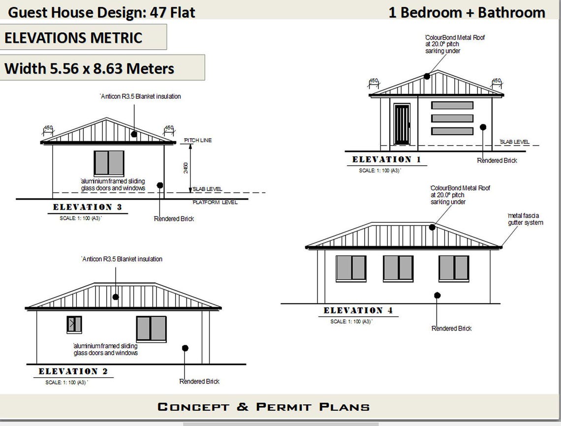 House Plan#47 FLAT: Compact House Plan Perfect for a Guest House or ...