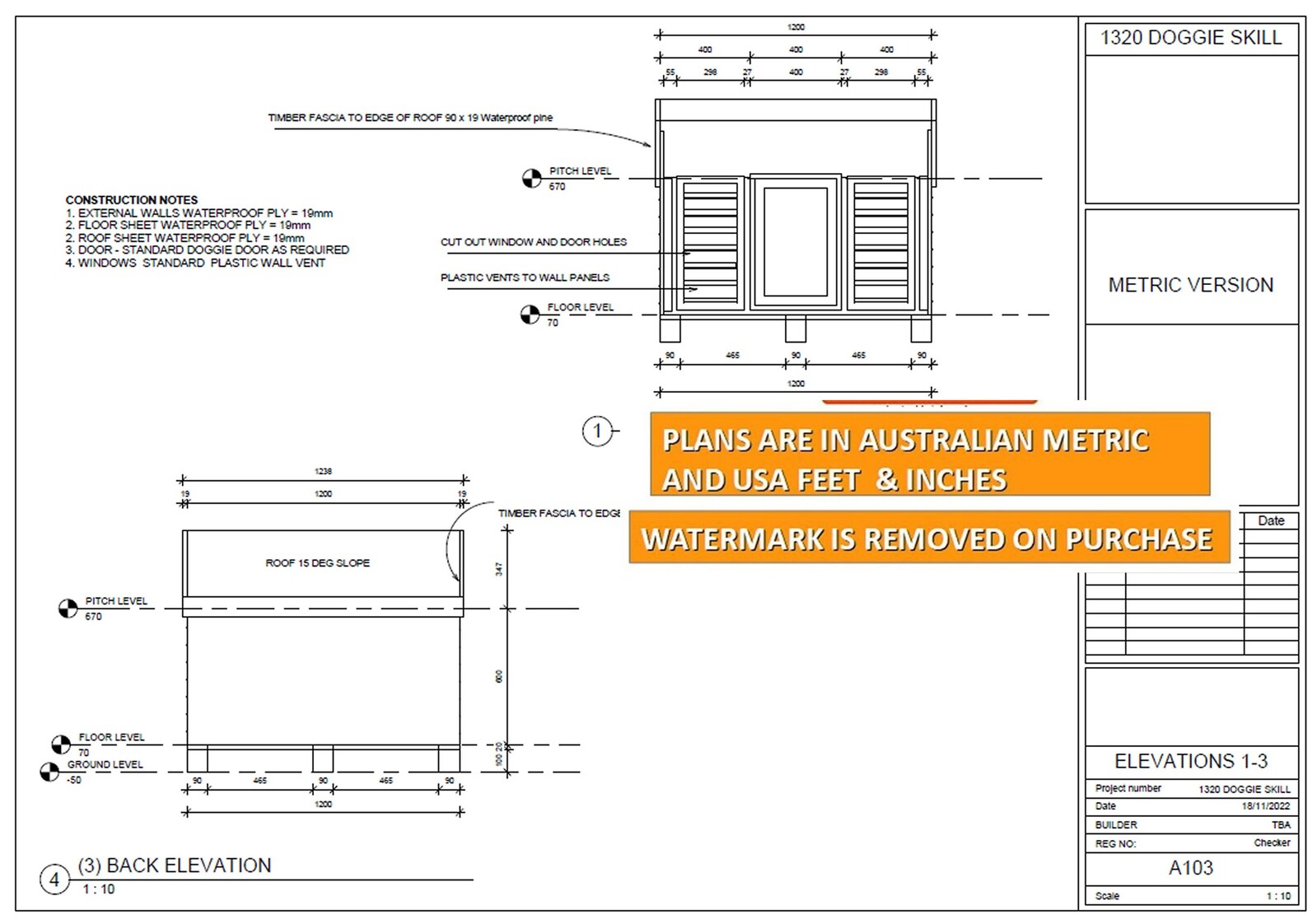 House Plan#1320: DIY House Plans & Dog Kennel/doghouse Plans - Etsy