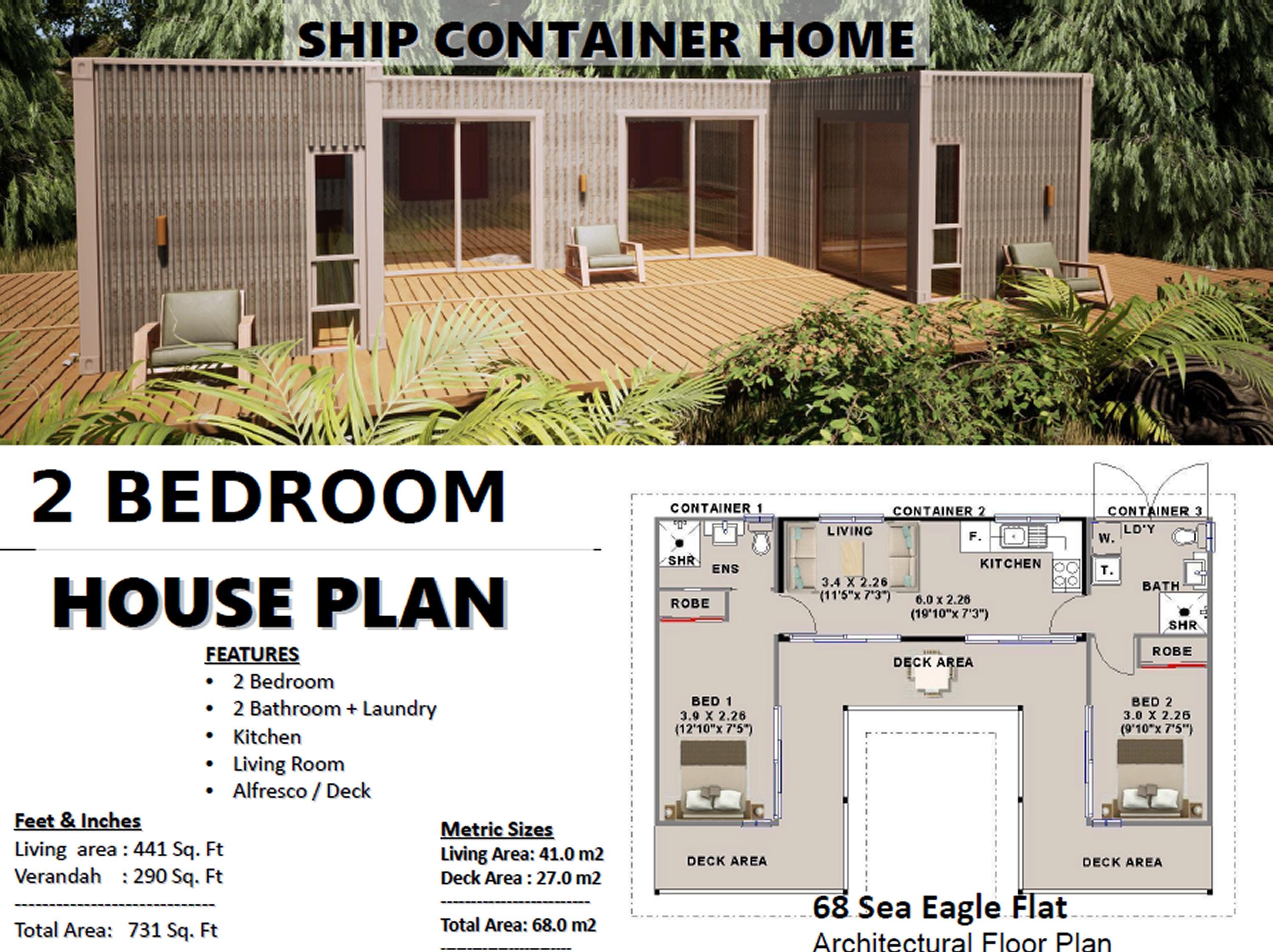 Low-cost & Affordable Container Home Plans-modern 2-bedroom Container ...