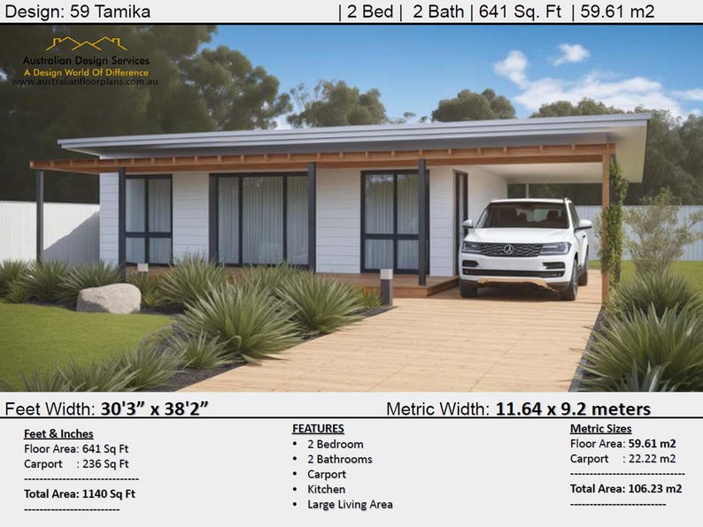 House Plan #59 "tamika" – Modern Granny Flat Design | 641 Sq Ft (59 Sq ...