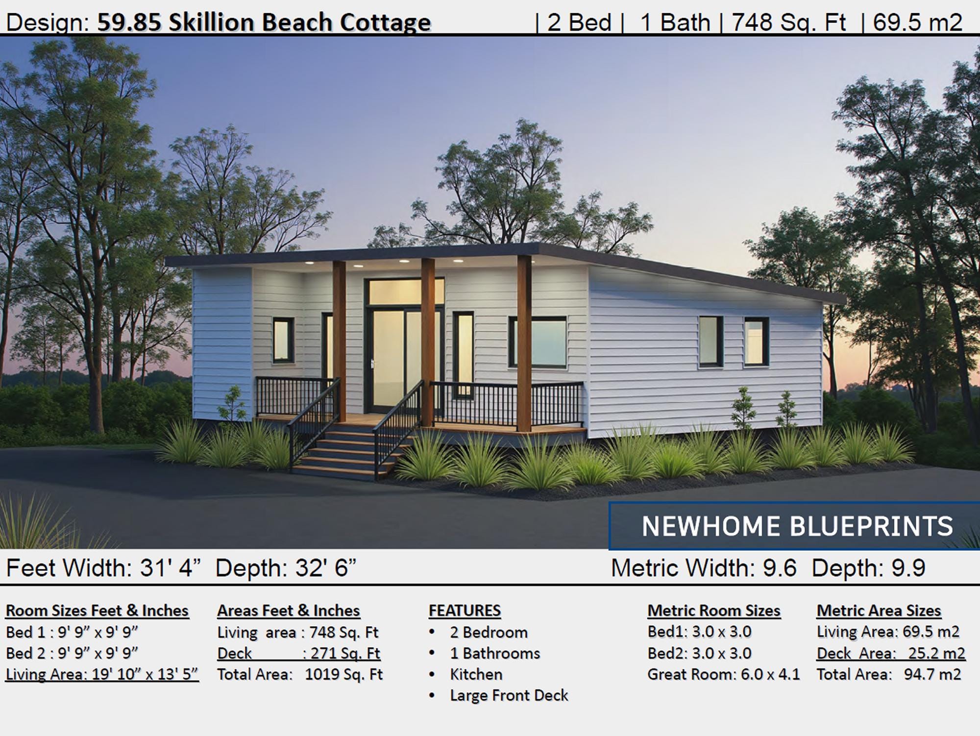 House Plan#59.85 Skillion: Modern Granny Flat - Small and Tiny Home ...