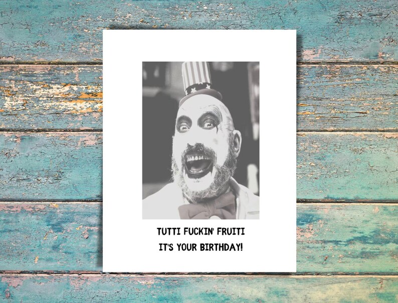 Captain Spaulding Birthday Card Birthday Card for Horror Lovers Scary ...