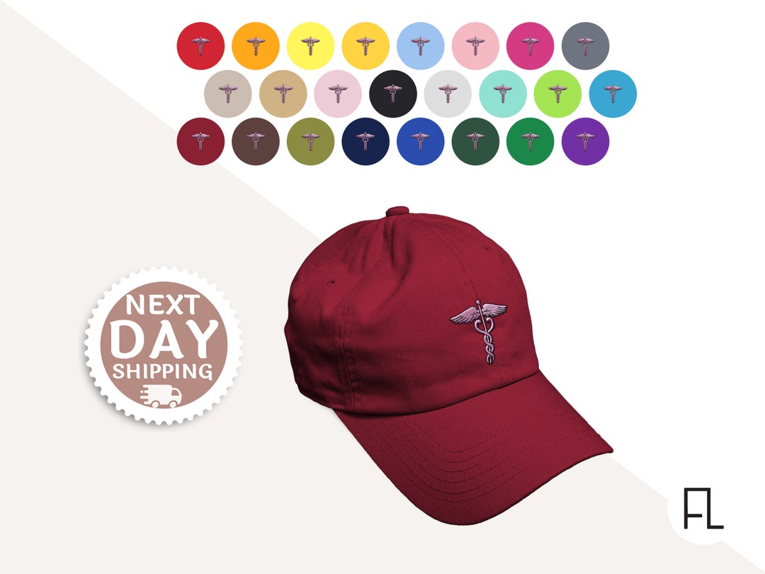 Soft Baseball Cap Pink Medical Caduceus Symbol Embroidery - Etsy