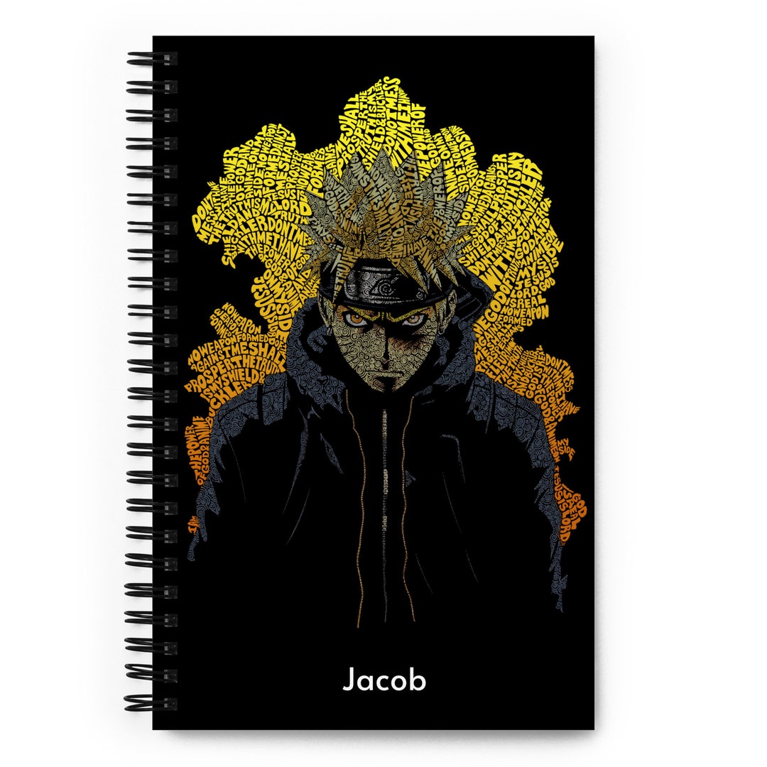 Personalized god & Anime Word Art Mosaic Spiral Notebook, Gift - Etsy