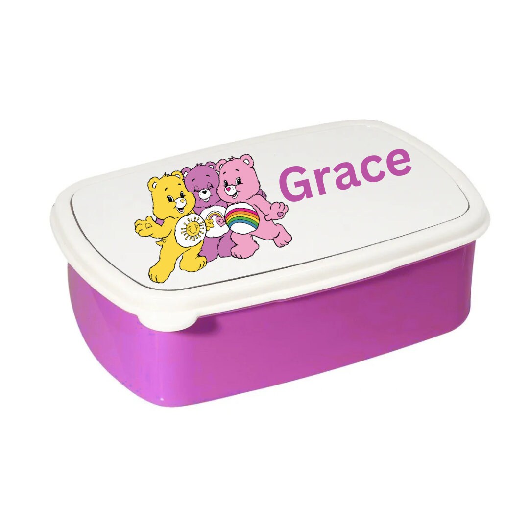 Personalised Kids Lunch Box, Care Bears Lunch Box, School Lunch Box ...