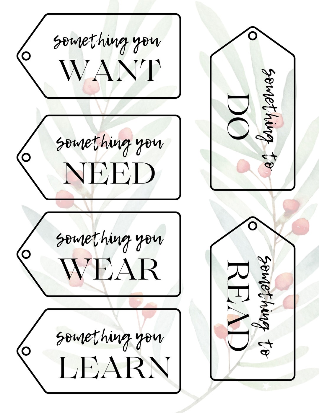 Gift Tags Wrapping, Presents, Printable, Digital Download, Christmas - Etsy