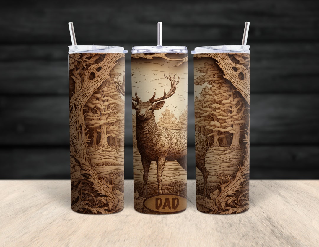 Deer Tumbler, Outdoor 20 Ounce Insulated Tumbler. Hunting Travel Mug ...