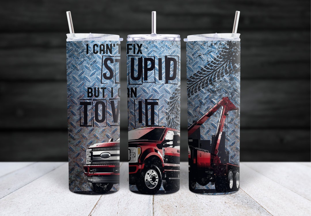 Tow Truck Driver Tumbler, 20 Oz Tow Truck Driver Skinny Tumbler, Tow ...