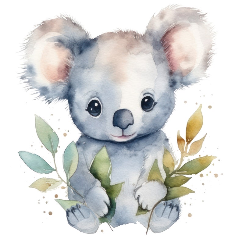 Cute Koalas Clipart, 5 High Quality Pngs, Nursery Art, Koala Prints ...