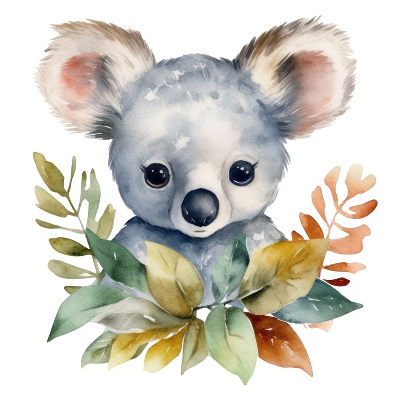Cute Koalas Clipart, 5 High Quality Pngs, Nursery Art, Koala Prints ...