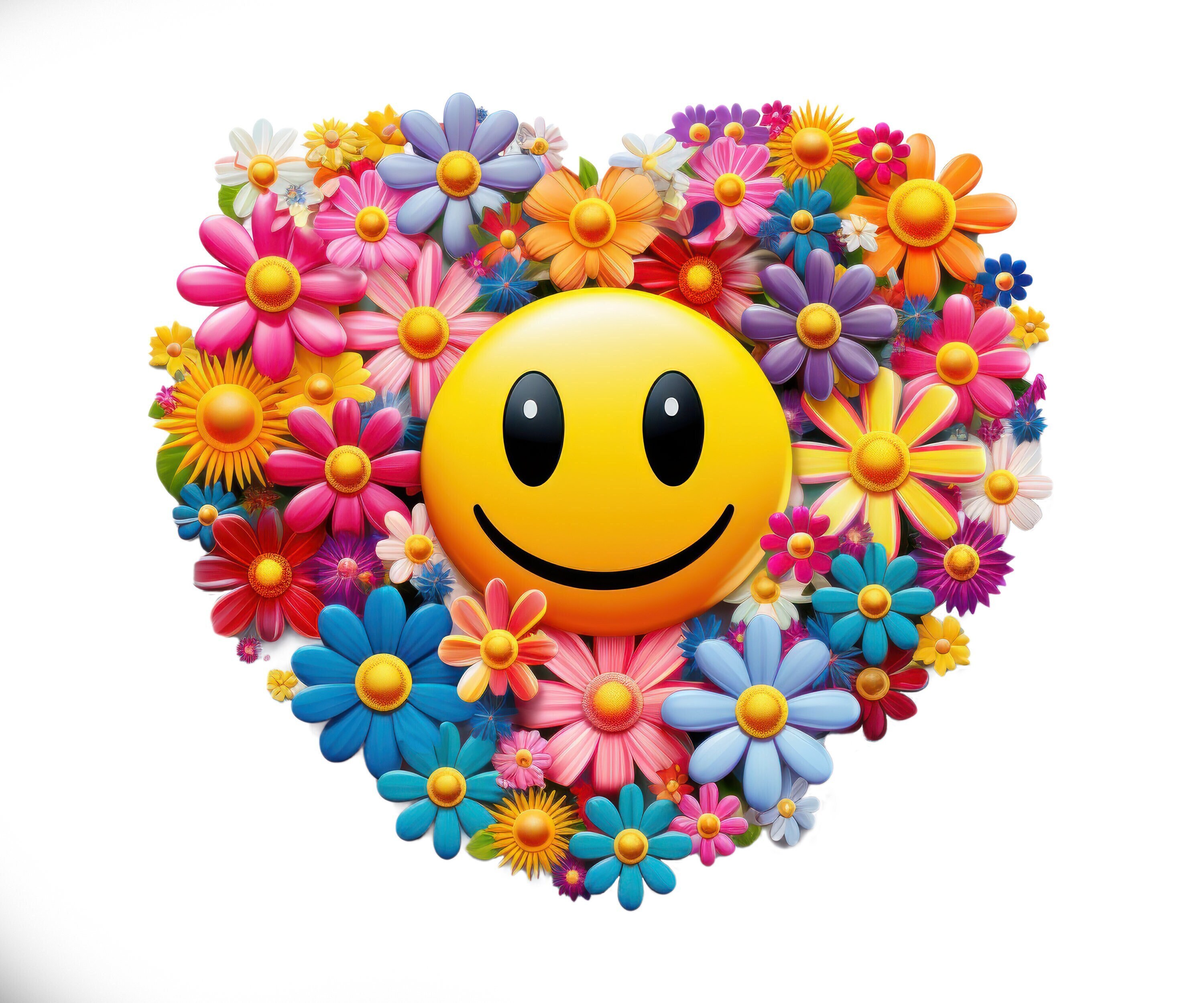 Smiley Face Png, Smiley Heart Flowers Png, Smiley Face Clipart - Etsy