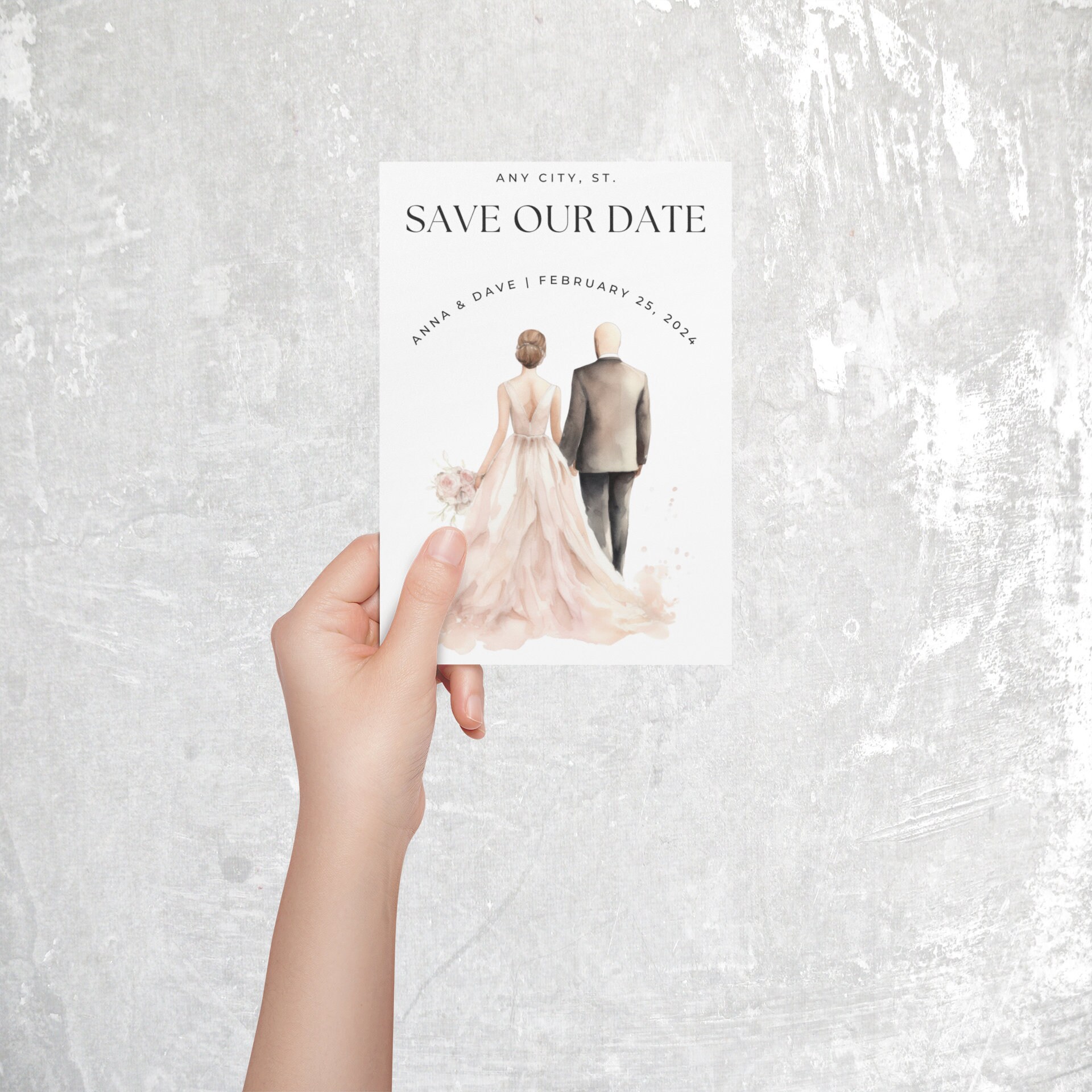 Bride and Groom Png, Dark Haired Bride and Bald Groom, Wedding Couple ...