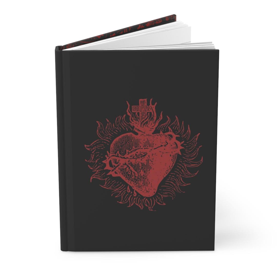 Sacred Heart of Jesus Journal | Hardcover Journal Matte Black and Red ...