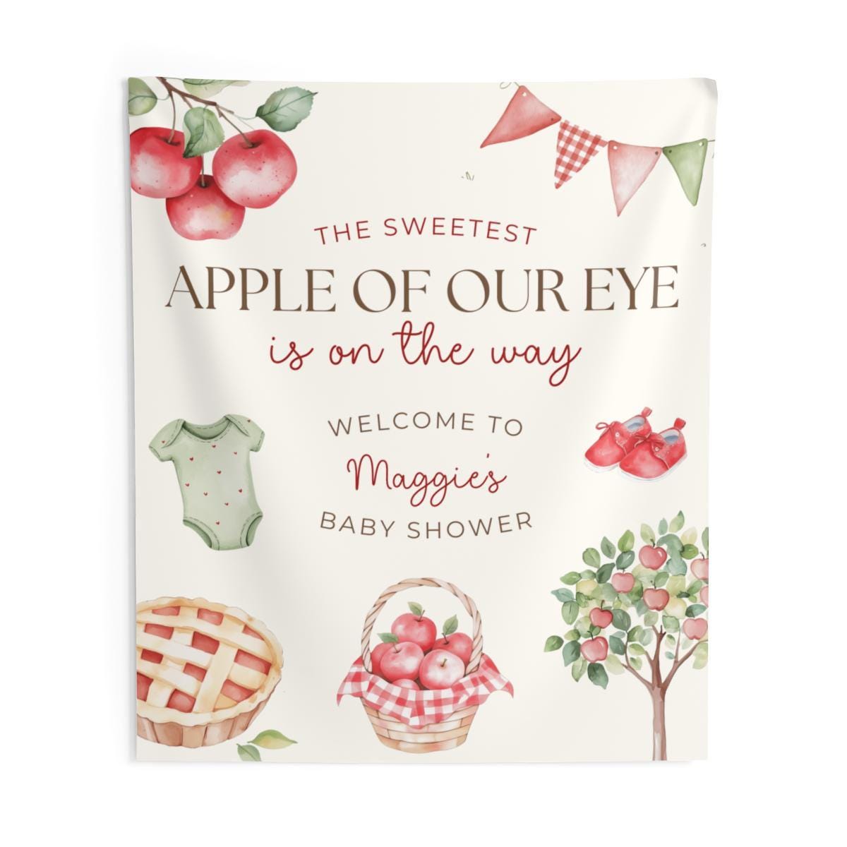 Apple of Our Eye Baby Shower Party Backdrop, Fall Orchard Themed Baby ...