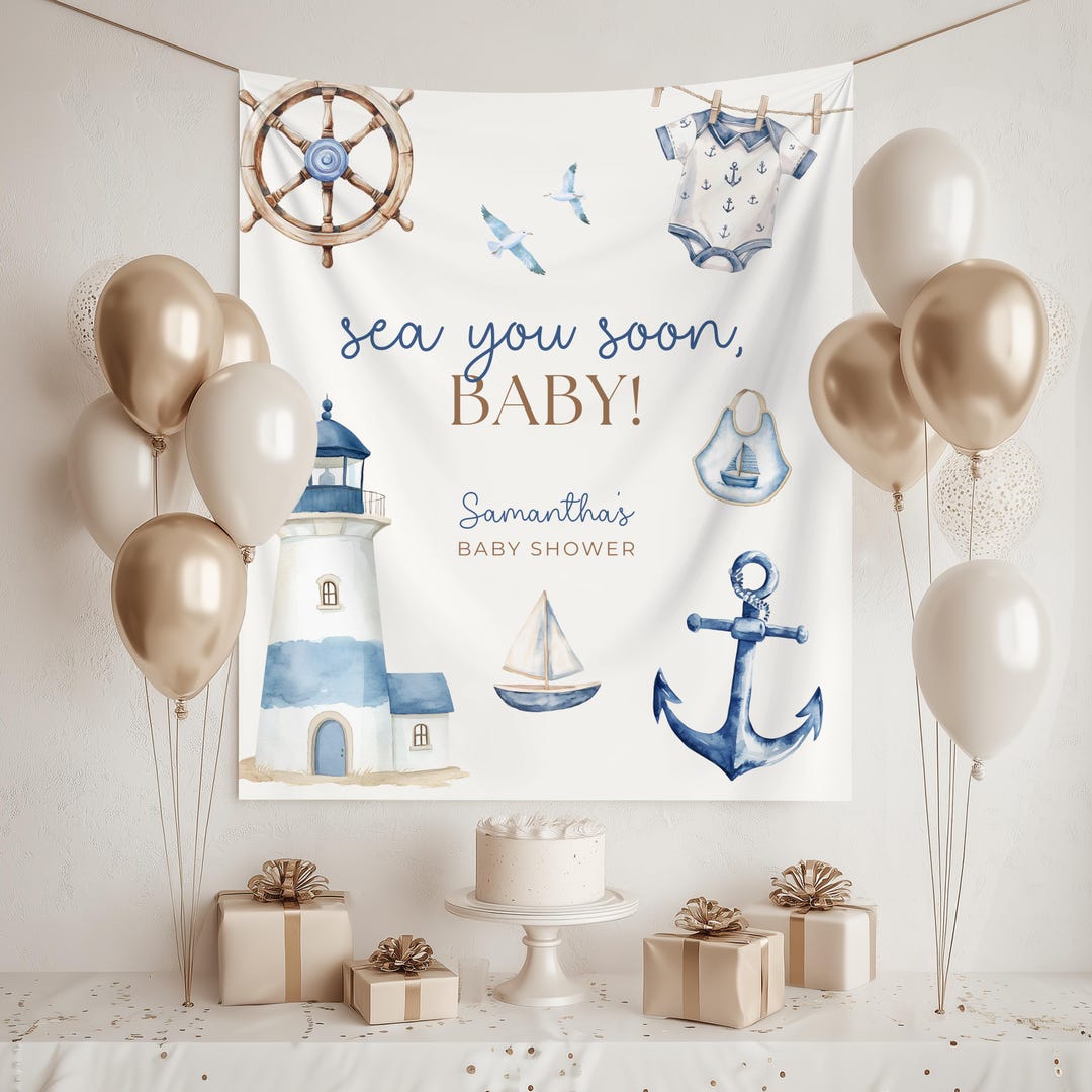 Sea You Soon Baby Shower Decorations, Deep Sea Ocean Nautical Themed ...