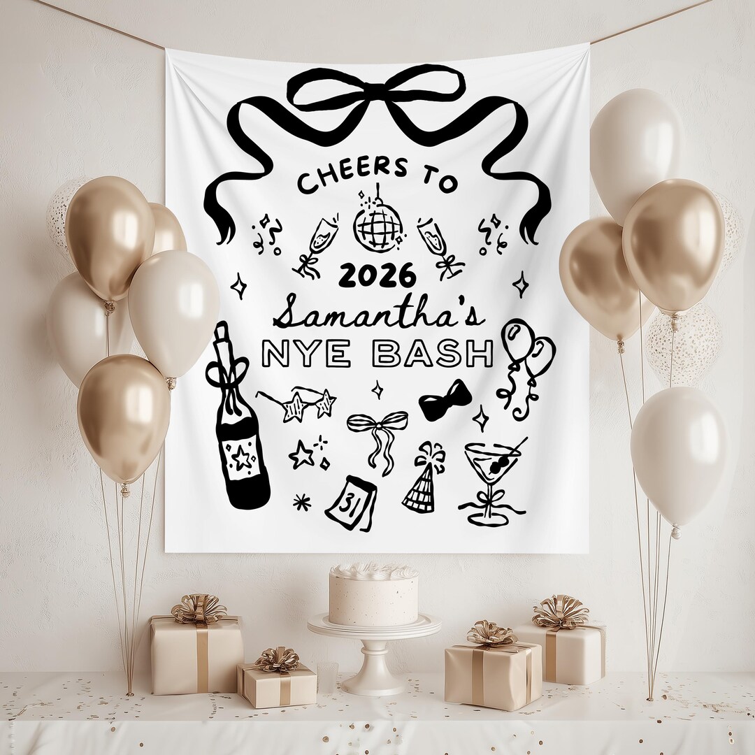 Custom New Years Party Banner, New Year's Eve Decorations, NYE Bash ...
